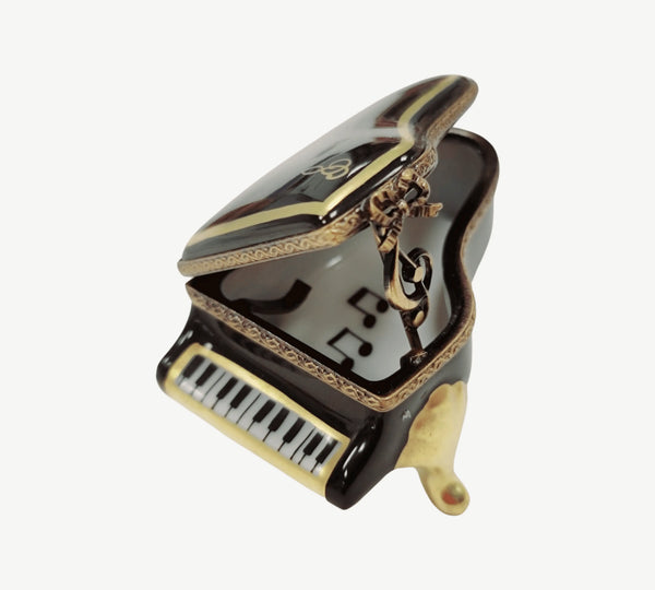 Elegant Black Grand Piano Limoges Box for Collectors